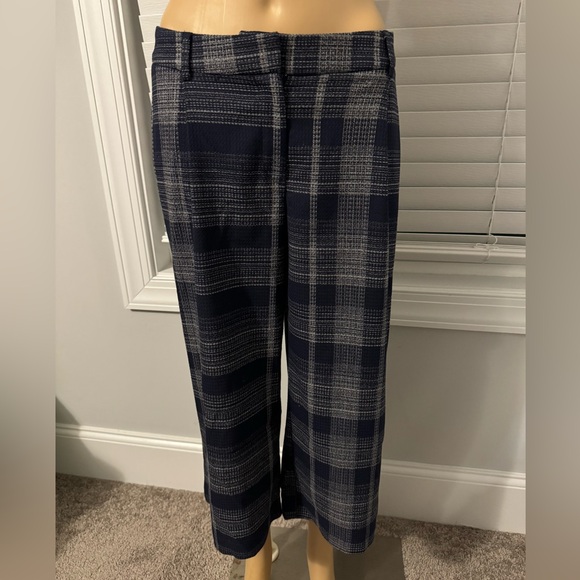 Mango | Pants & Jumpsuits | Great Mango Size 6 Navy Blue Gray Plaid ...
